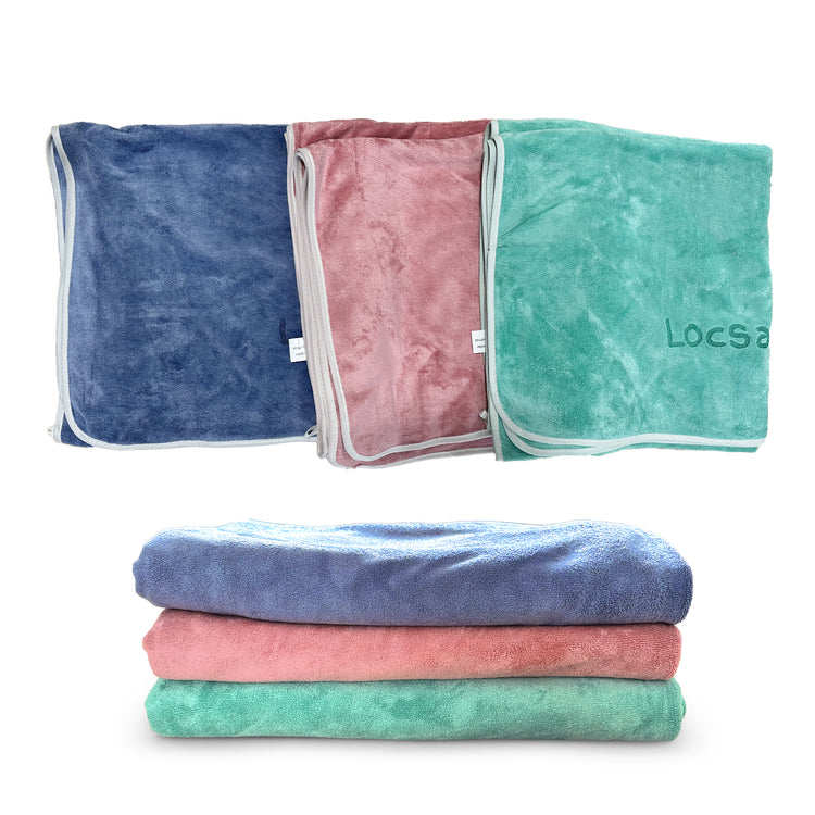 Locsanity Hair Jumbo (55"X27") Towel Set, 3 Pack, for Dreadlocks, Locs