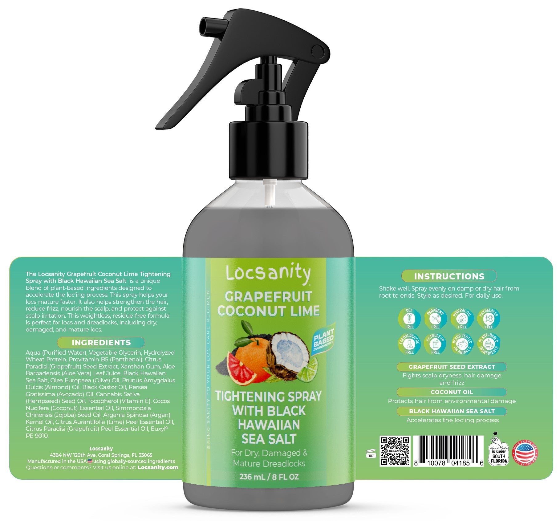 Grapefruit Coconut Lime Moisturizing and Tightening Spray Mist w/ Blac ...