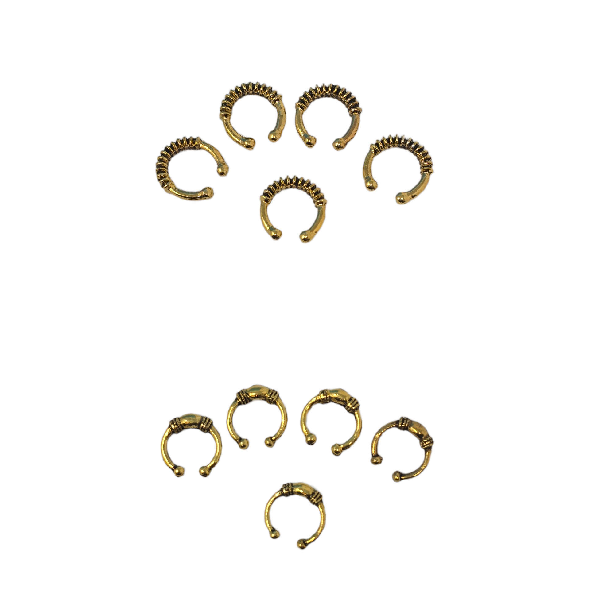 10 Piece Gold And Silver Adjustable Hair Braids Dread Dreadlock Cuffs ...