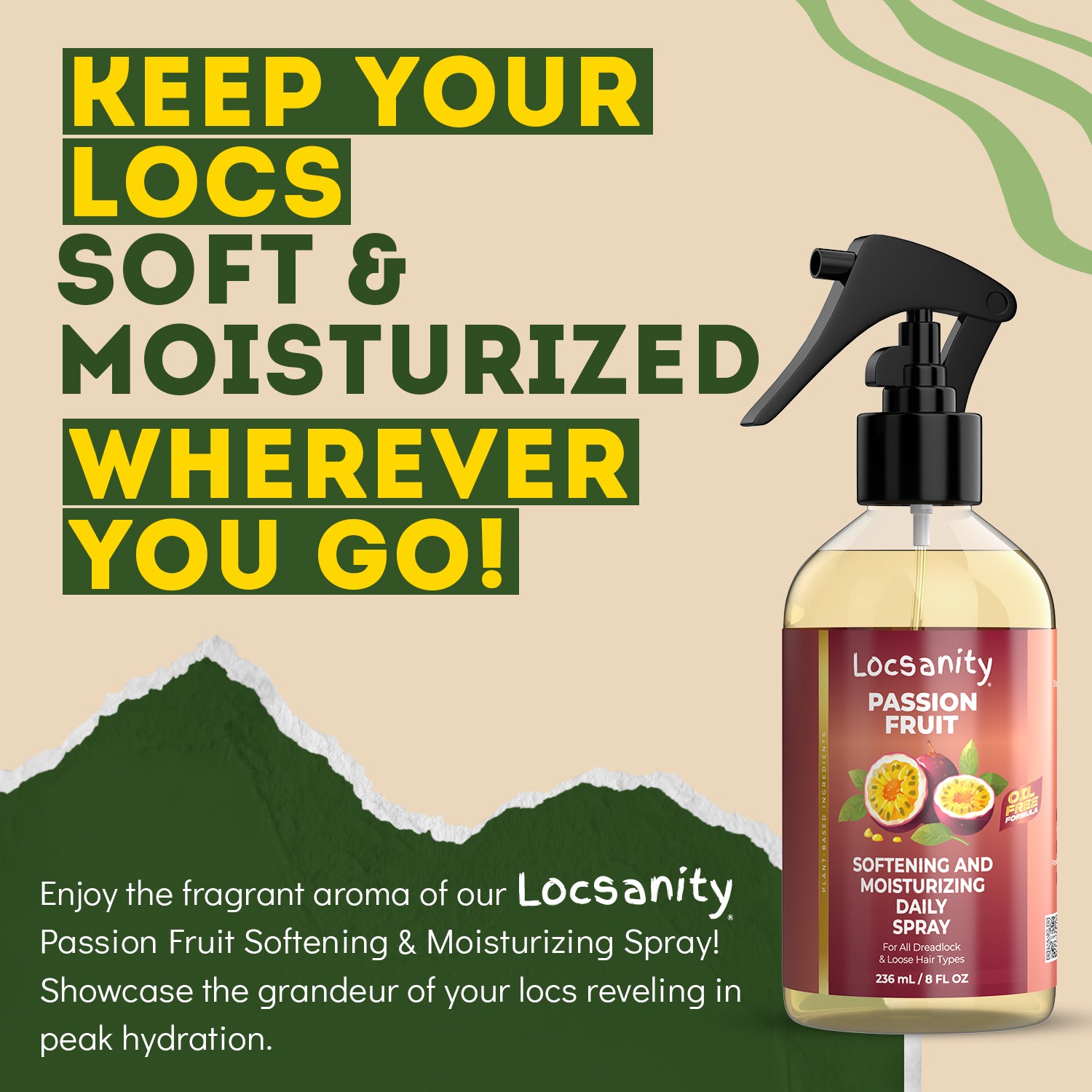 Locsanity Passion Fruit Softening and Moisturizing Daily Spray for Loc